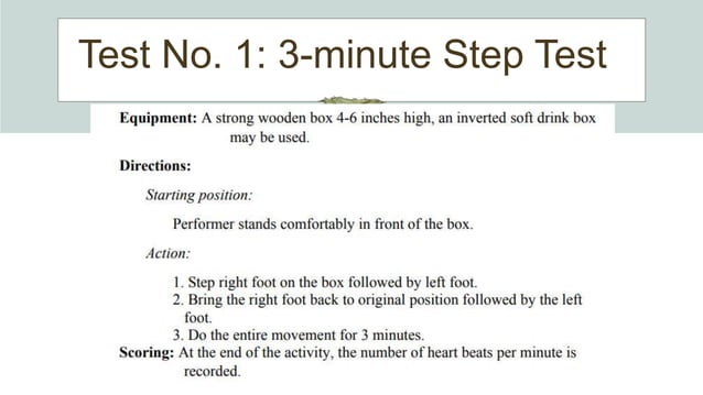 Physical Activity Towards Health and Fitness 3 Fitness Testing ...