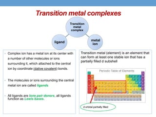 Physical and analytical studies of transition metal complexes | PPTX ...