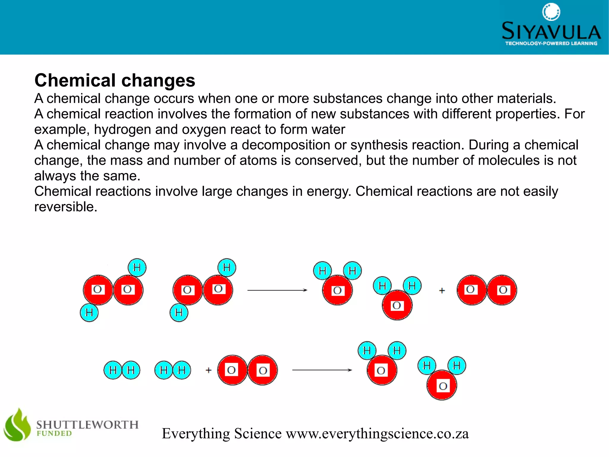Physical and chemical change | ODP