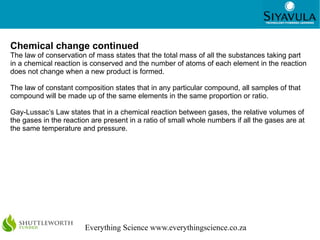 Physical and chemical change | ODP