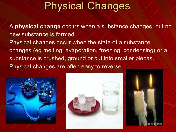 Hard examples of physical changes - fetifaces