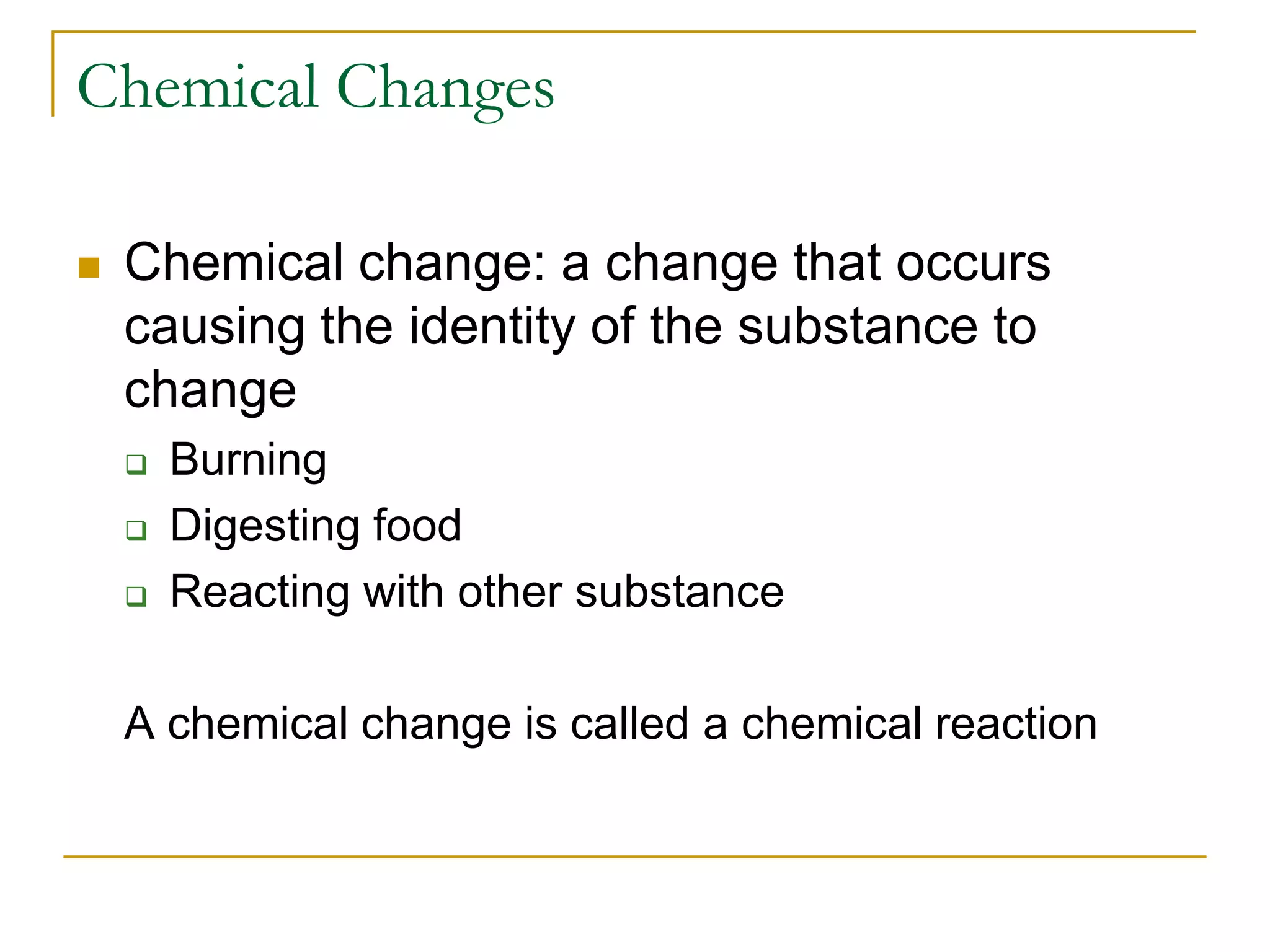 Physical and Chemical Changes | PDF