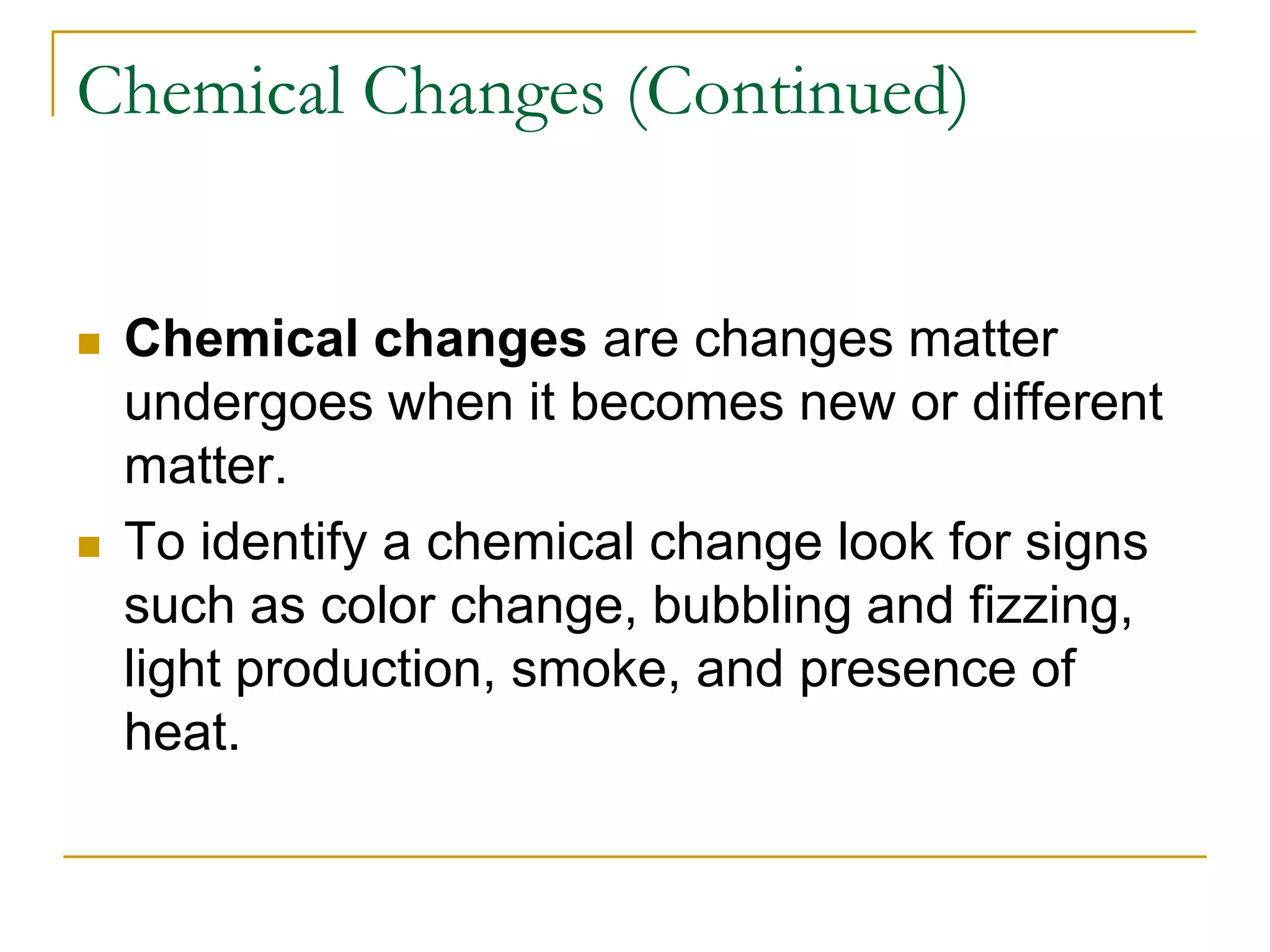 Physical and Chemical Changes | PDF