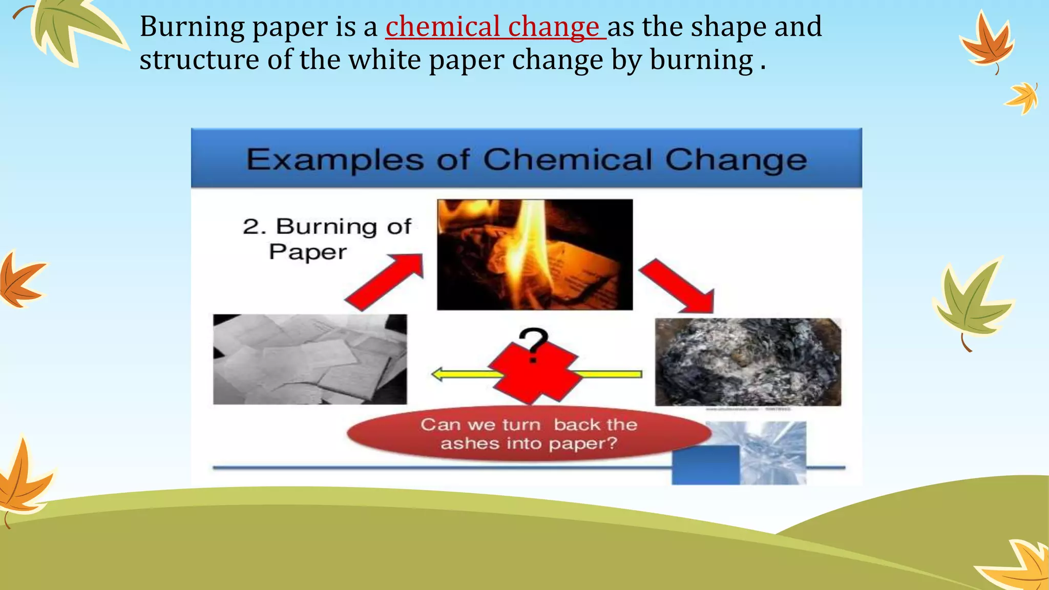 Physical and chemical changes of matter | PPTX