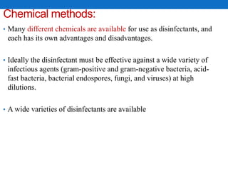 Physical and chemical control of microorganisms | PPTX