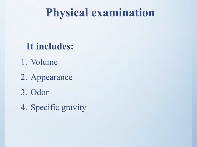 Physical and chemical examination of urine | PPTX | Chemistry | Science