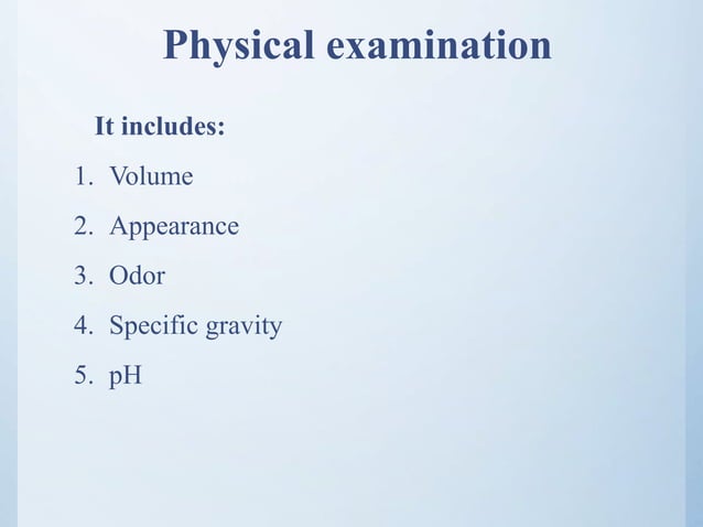 Physical and chemical examination of urine | PPTX | Chemistry | Science