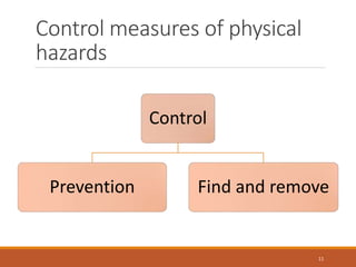 Physical and chemical hazards in food | PPTX