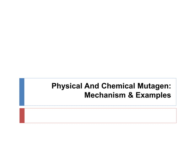 Physical and chemical mutagen copy | PPTX | Genetics | Science