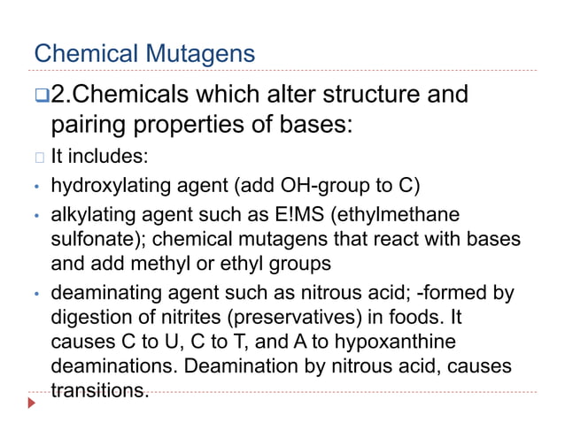 Physical and chemical mutagen copy | PPTX | Genetics | Science