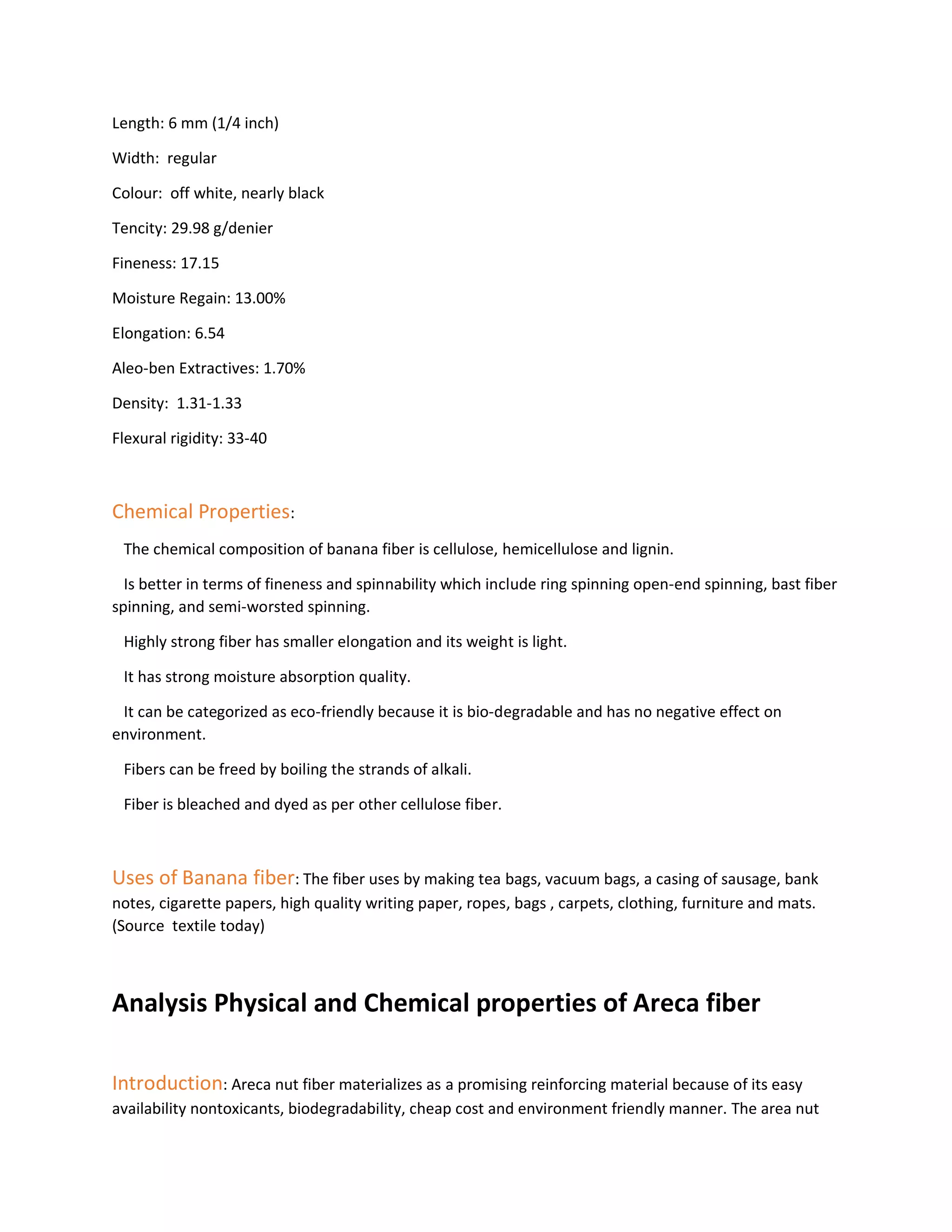 Physical and Chemical properties of Pineapple leaf Fiber ,Linen fiber ...