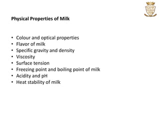 Physical and chemical properties of milk | PPT