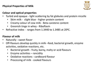 Physical and chemical properties of milk | PPT