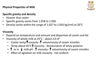 Physical and chemical properties of milk | PPT