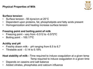 Physical and chemical properties of milk | PPT