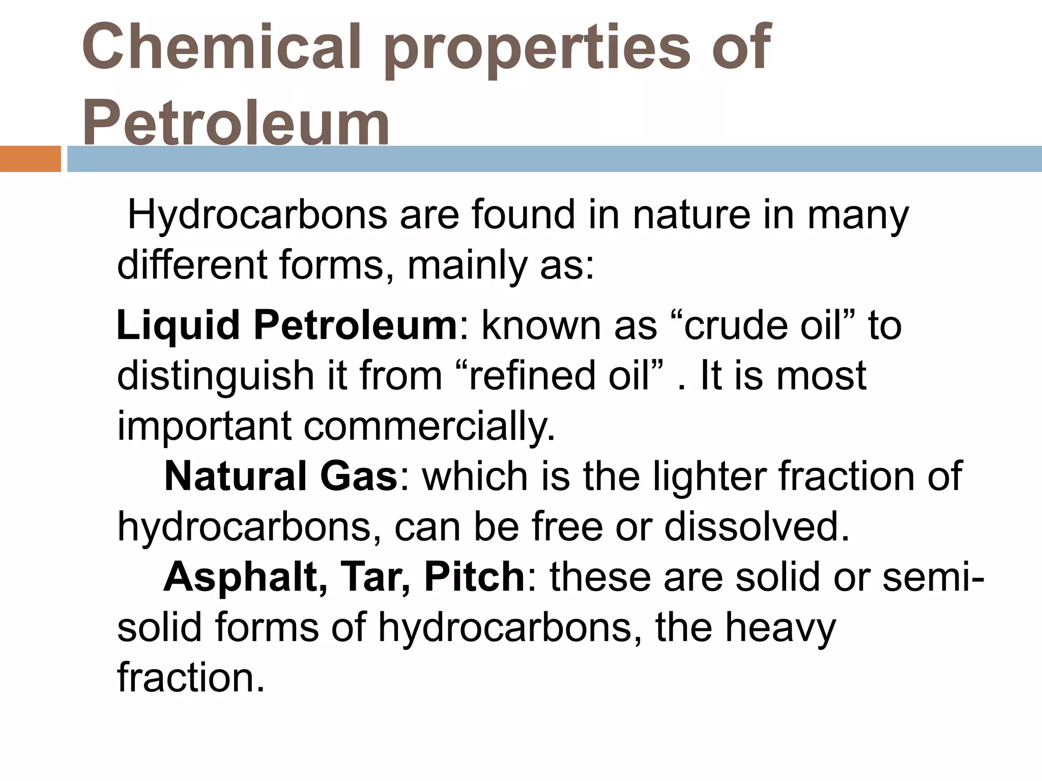 Physical and chemical properties of petroleum | PPTX