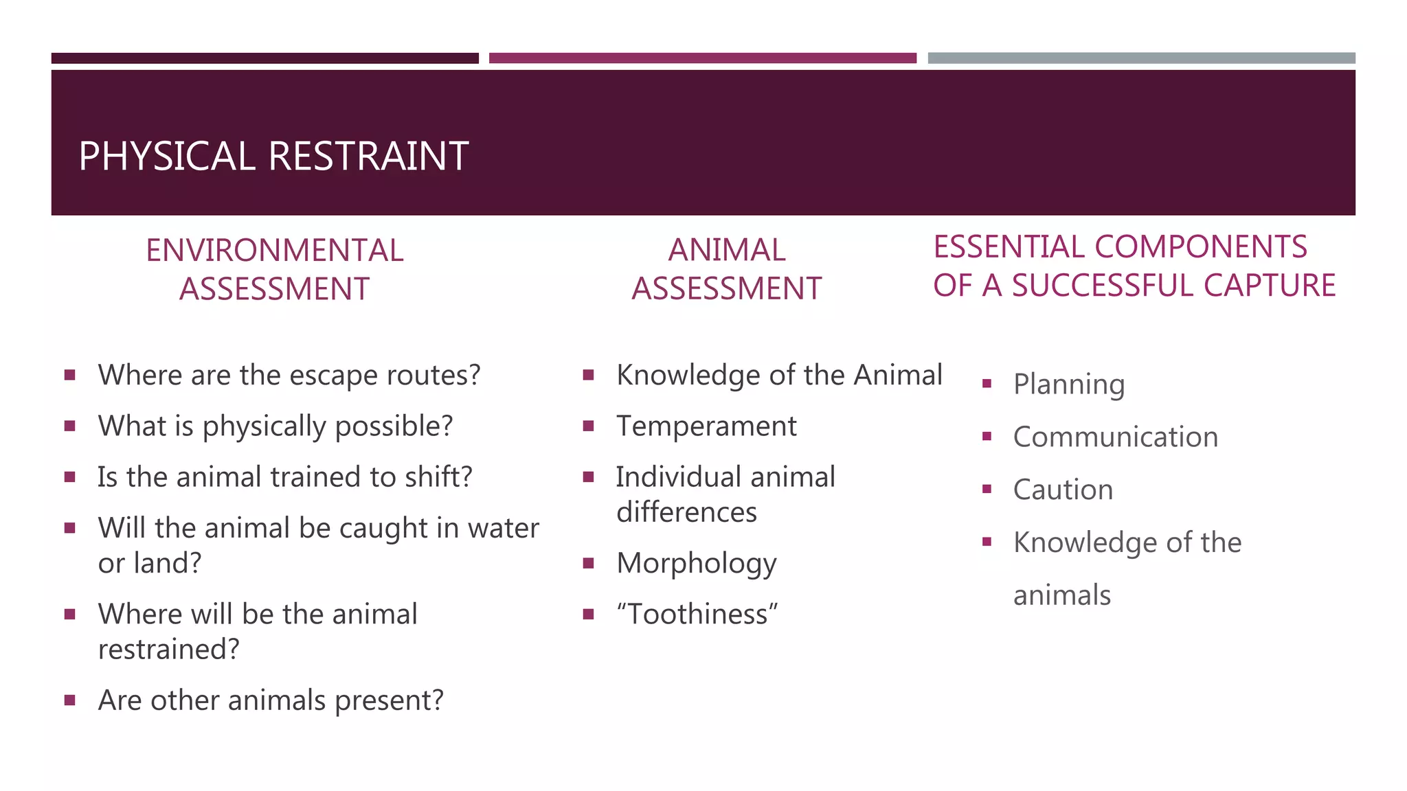 Physical and Chemical Restraints in Alligators and Gharials | PPTX
