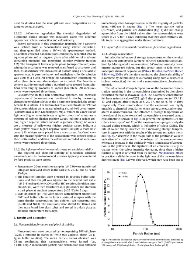 Physical and chemical stability of b carotene | PDF
