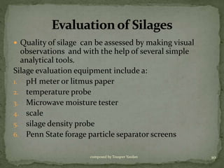 Physical and chemical tests for silage quality 2 | PPTX