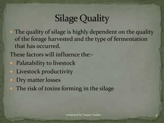Physical and chemical tests for silage quality 2 | PPTX