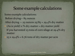 Physical and chemical tests for silage quality 2 | PPTX