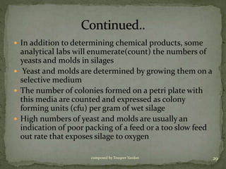 Physical and chemical tests for silage quality 2 | PPTX