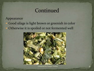 Physical and chemical tests for silage quality 2 | PPTX
