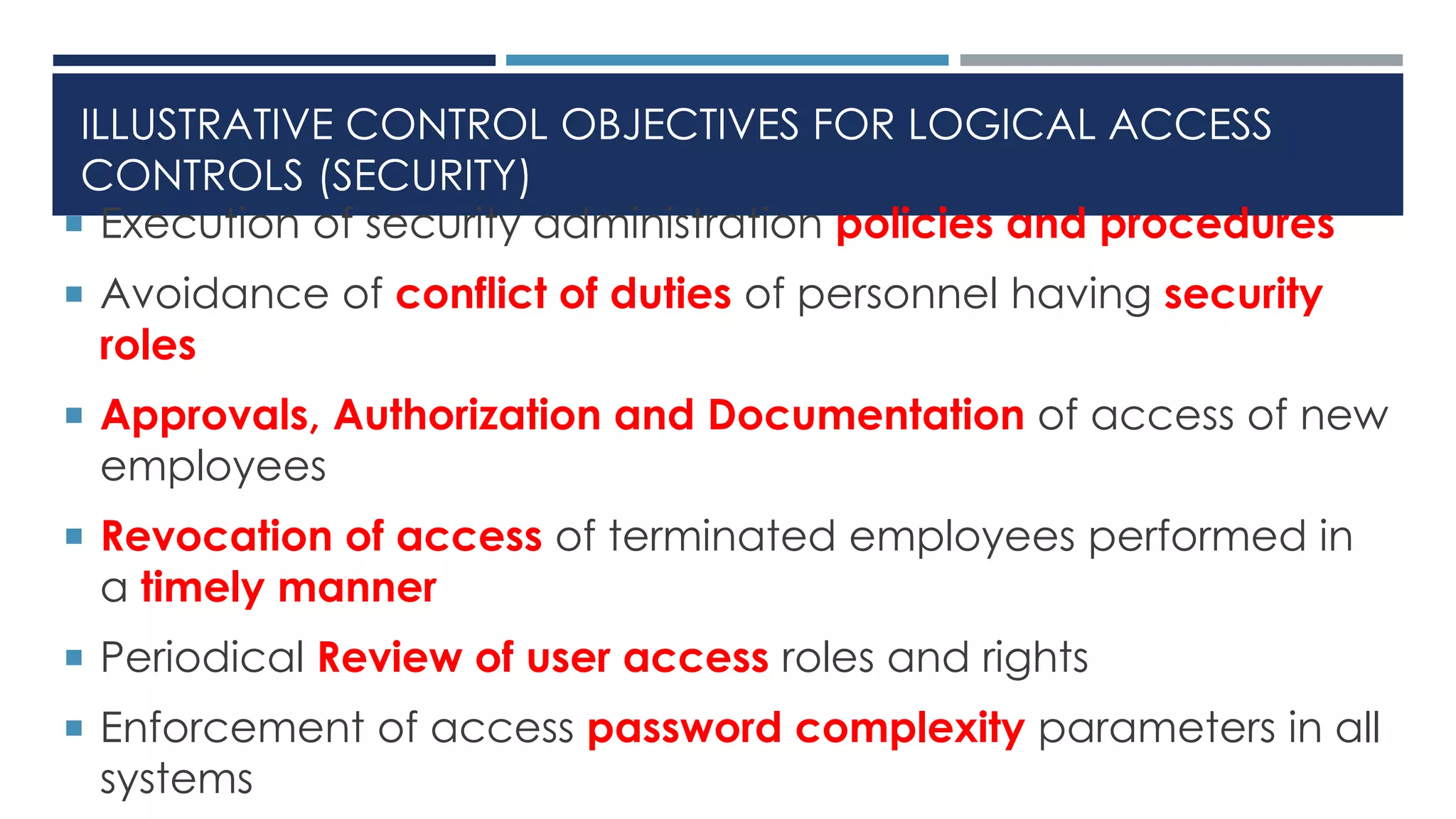 Physical and logical access controls - A pre-requsite for Internal ...