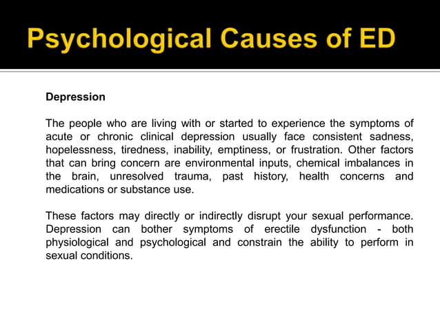 Physical and Psychological Causes of Erectile Dysfunction.pptx | Sexual ...