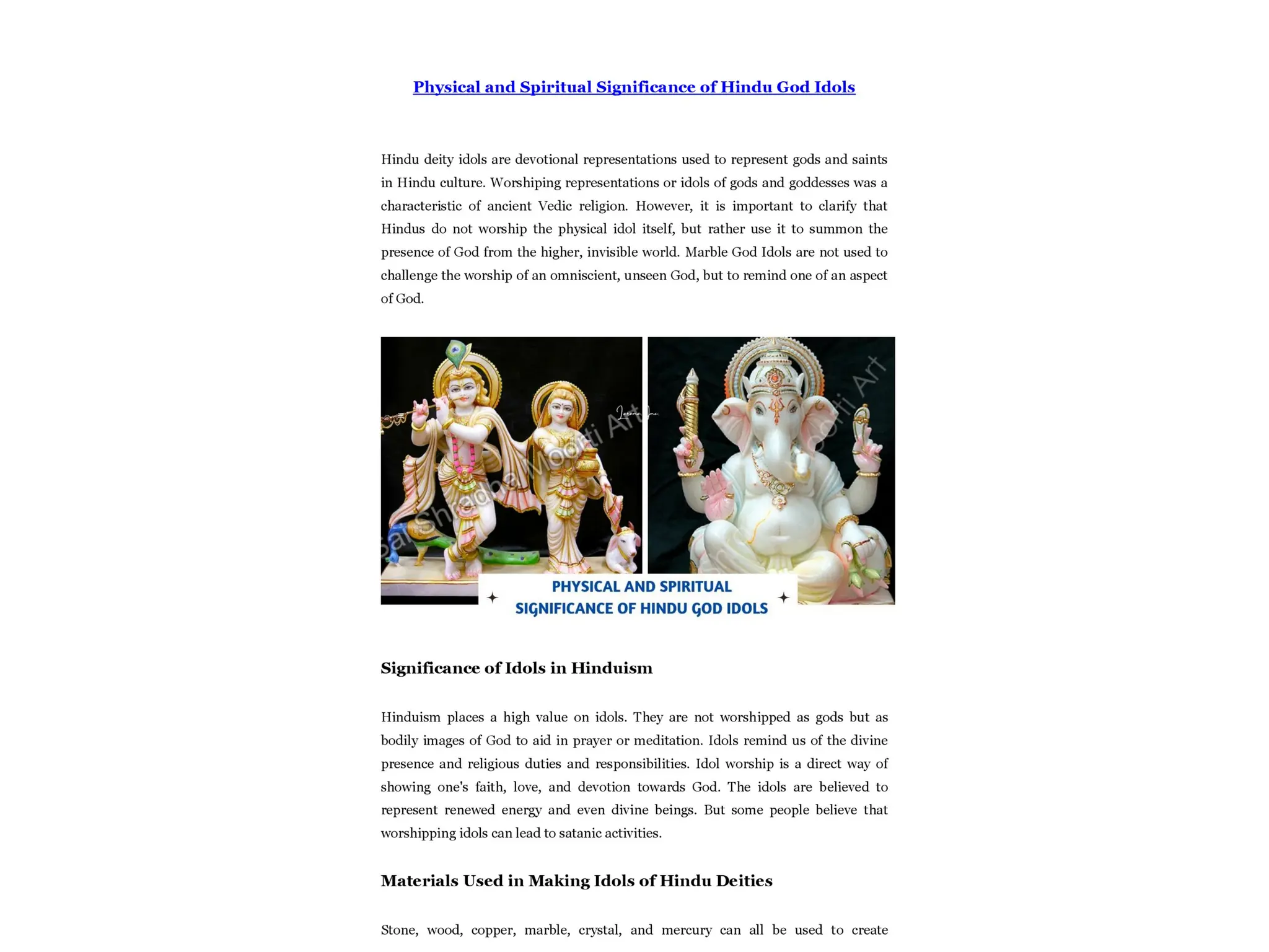 Physical and Spiritual Significance of Hindu God Idols | PPT