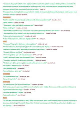 Physical appearance of the prophet muhammed pbuh | PDF | Islam ...