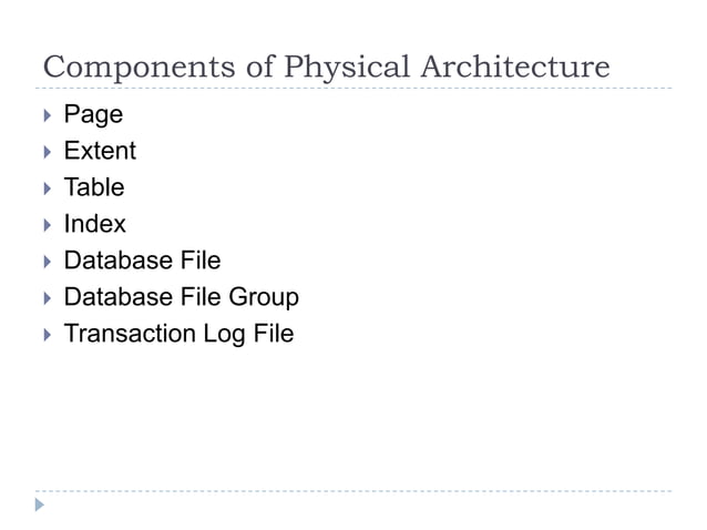 Physical architecture of sql server | PPTX
