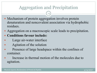 Physical aspects, biochemistry of protein & peptide | PPTX