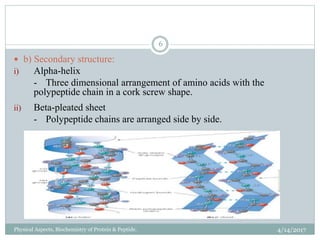 Physical aspects, biochemistry of protein & peptide | PPTX