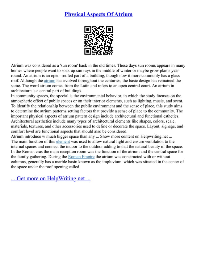 Physical Aspects Of Atrium | PDF | Construction Industry | Industries