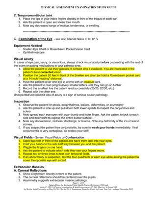 Physical assessment exam study guide | PDF