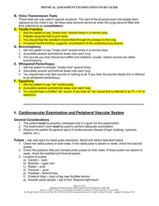 Physical assessment exam study guide | PDF