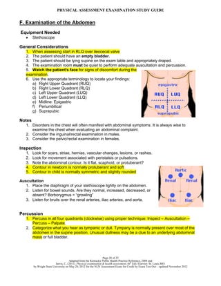 Physical assessment exam study guide | PDF