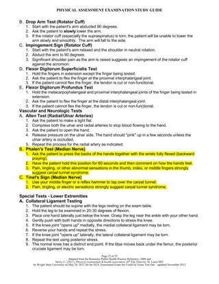 Physical assessment exam study guide | PDF