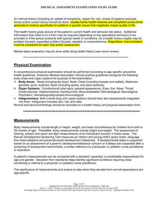 Physical assessment exam study guide | PDF