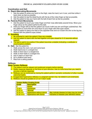 Physical assessment exam study guide | PDF