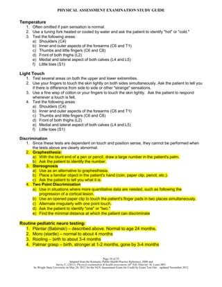 Physical assessment exam study guide | PDF