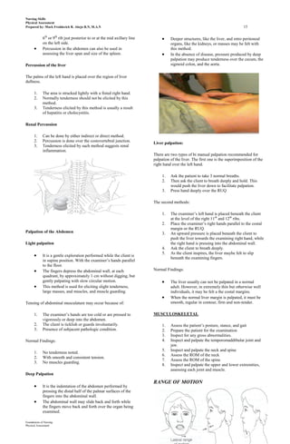 Physical Assessment Handouts | PDF