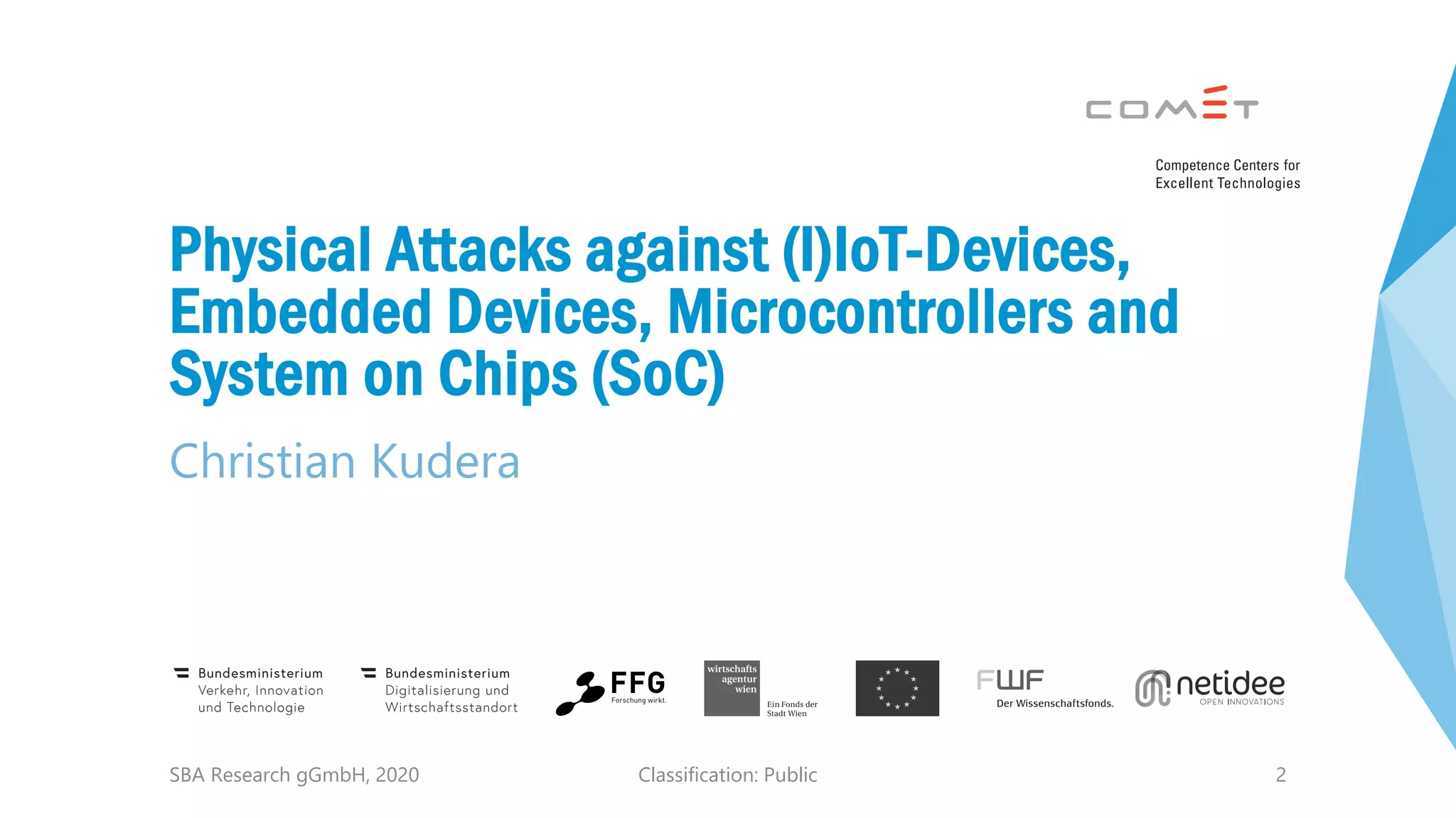 SBA Live Academy - Physical Attacks against (I)IoT-Devices, Embedded Devices, Microcontrollers ...