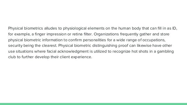 Physical Biometrics Pptx Technology And Computing
