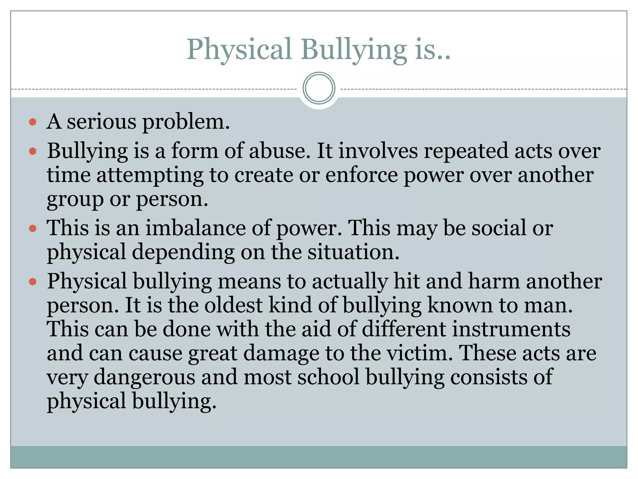 Physical bullying | PPTX