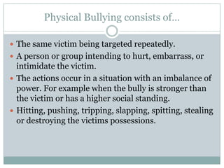 Physical bullying | PPTX