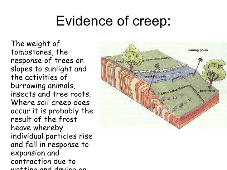 Creep Mass Movement Diagram Physical Geography Chapter 6: Mass Wasting