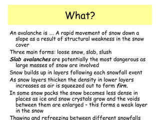 Physical Causes Lesson 3 Avalanche | PPT