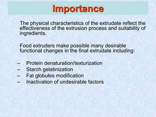 Physical characteristics of food extrudates a review | PPT | Physics ...